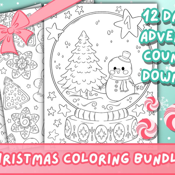 Christmas Coloring Pages Cute - Etsy