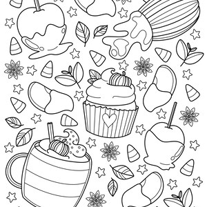 Pumpkin Spice Latte Coloring Page | Fall Sweets, Cozy Season (digital ...
