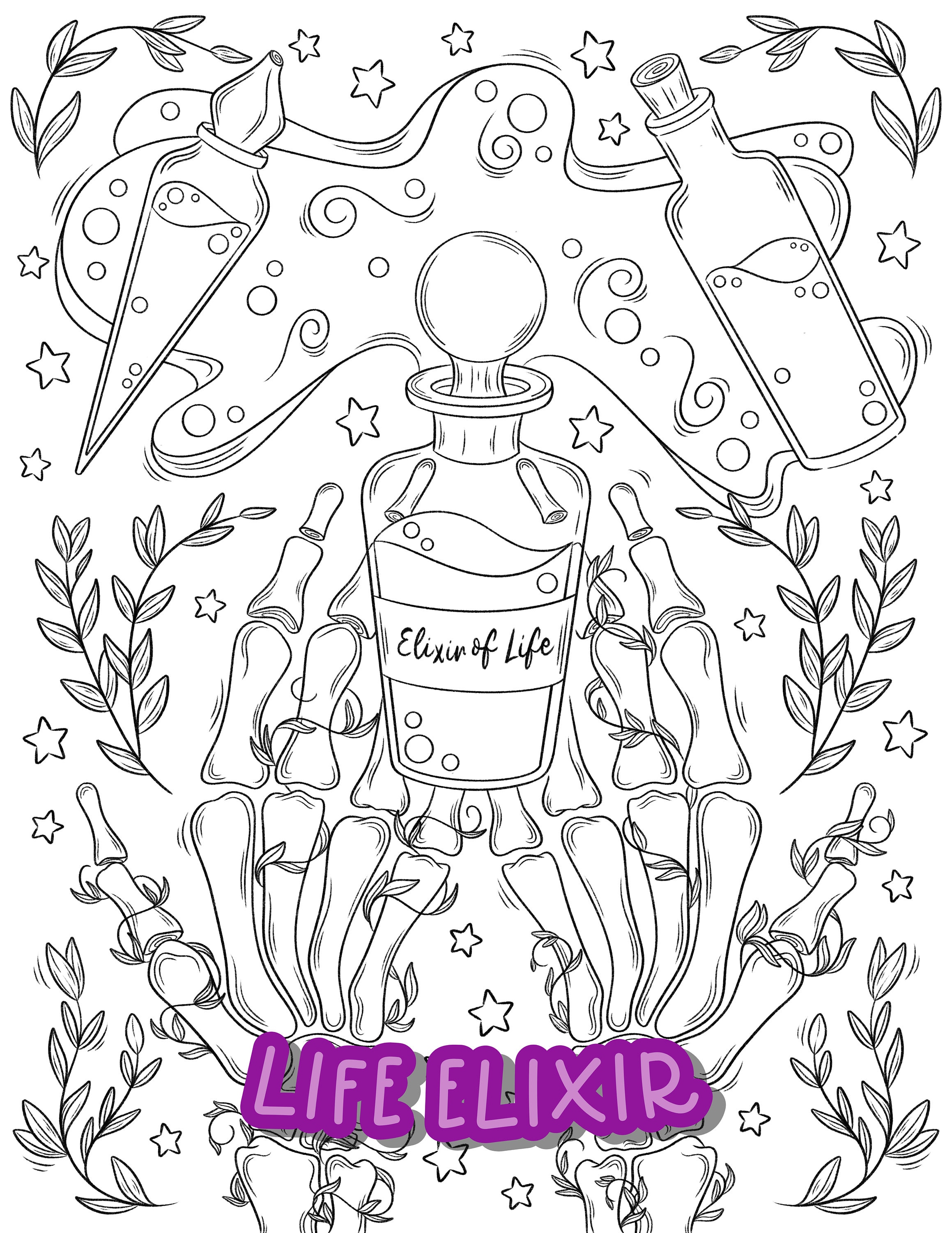 Witch Coloring Pages Vol 2 | Witchy Aesthetic, Crystals (printable PDF ...