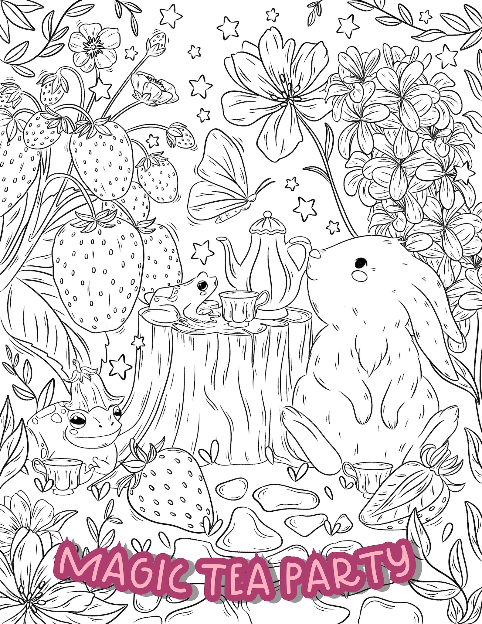 Secret Garden Coloring Page Bundle Cottagecore Nature Coloring Pages ...