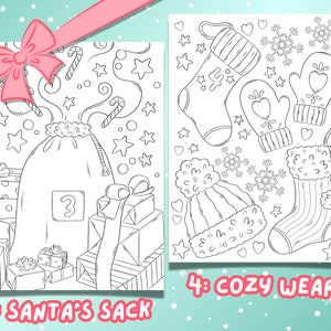 Christmas Countdown Coloring Pages: 12 Days of Holiday Fun (digital ...