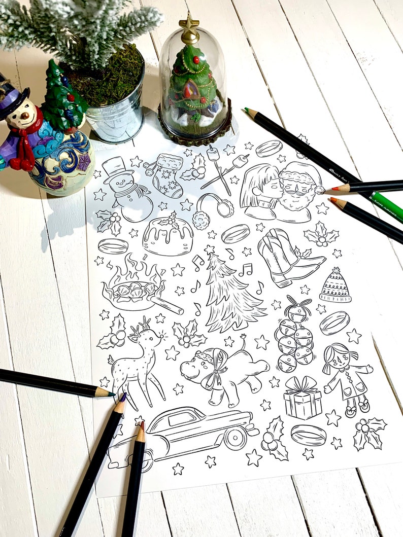Christmas Songs Coloring Page | Holiday Activity (PNG, PDF) - Etsy