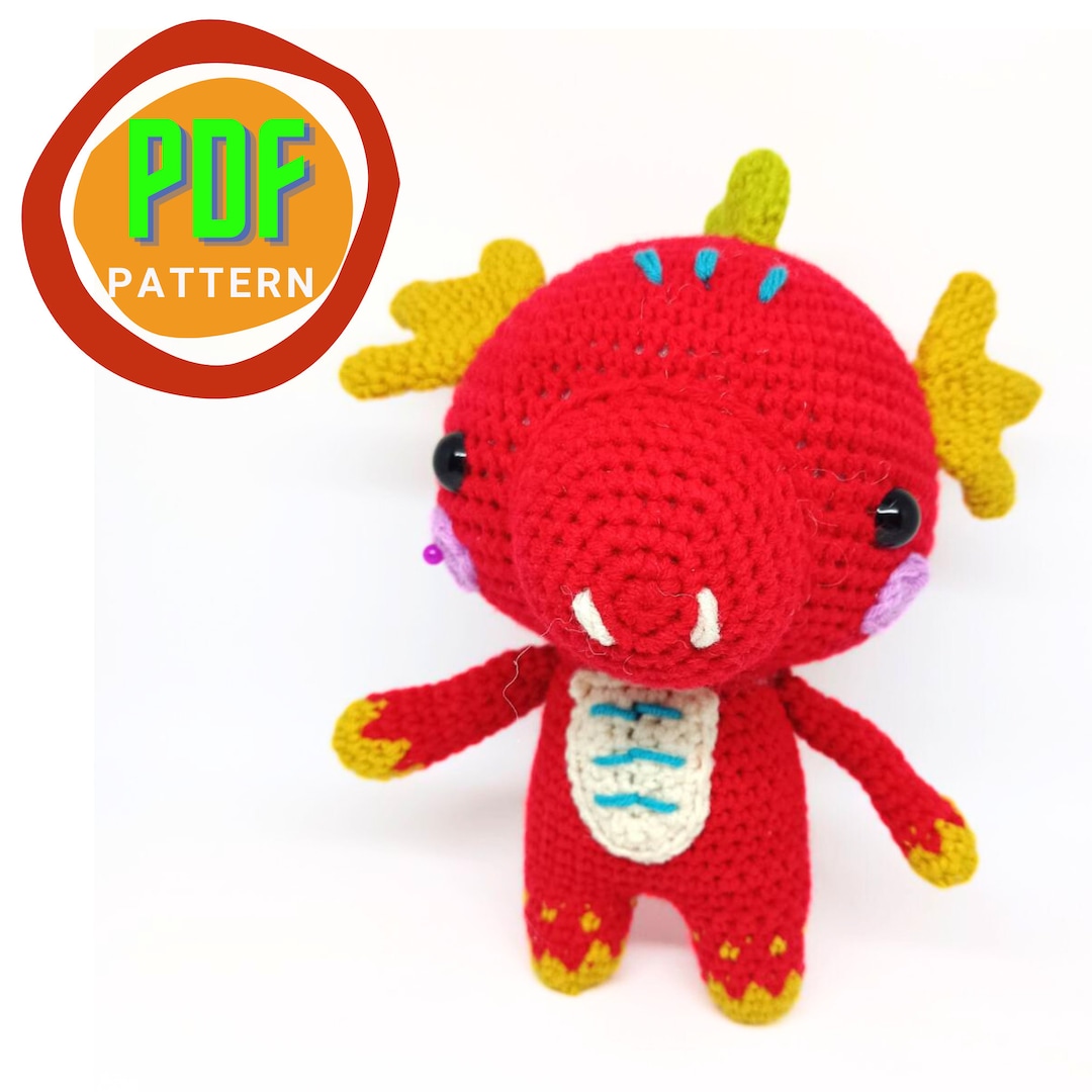 PDF PATTERN Crochet Amigurumi, Dagi the Dragon, Diy Gift, Fantasy ...