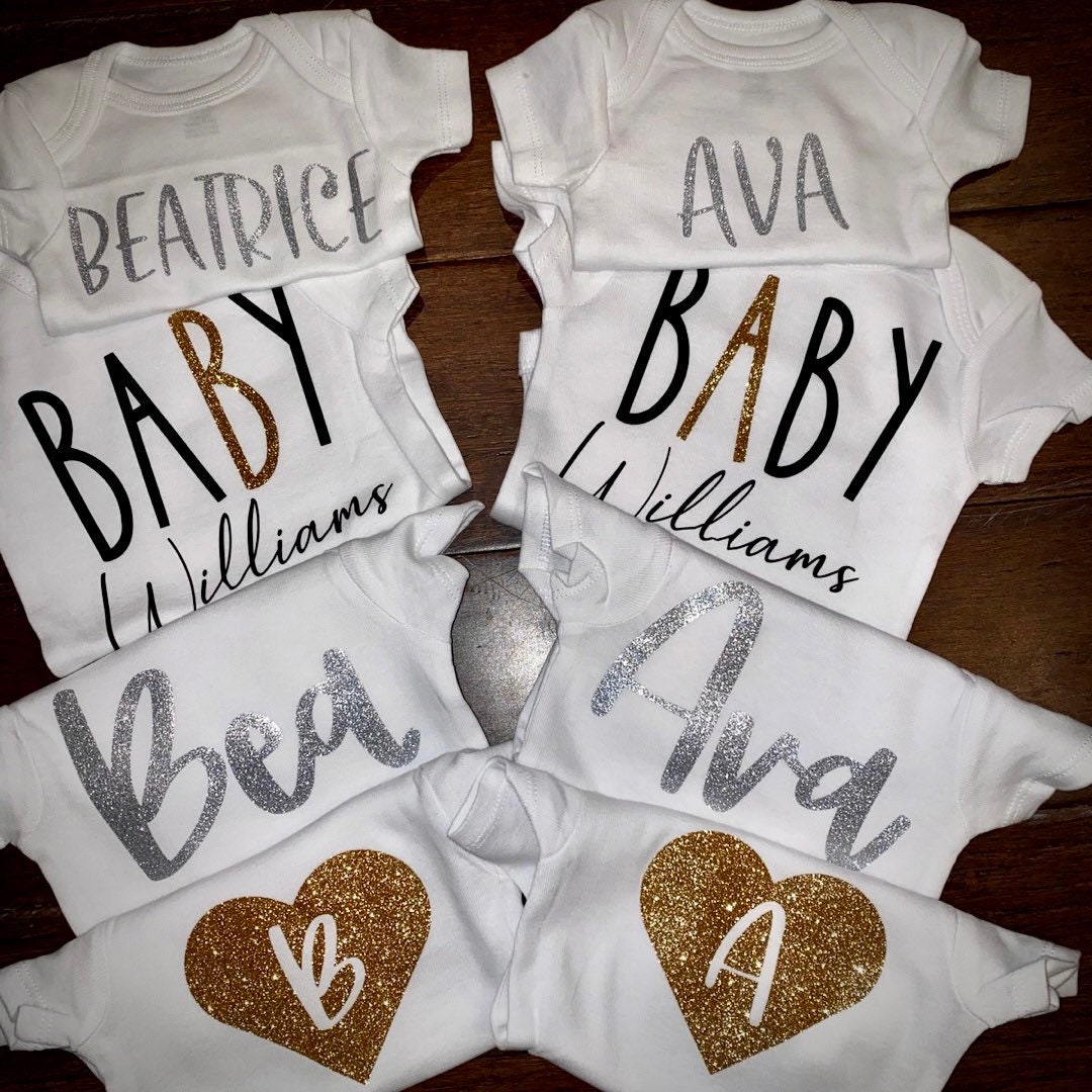 Twin/triplet + Onesies • Identical Newborn Outfits • Matching Outfits ...