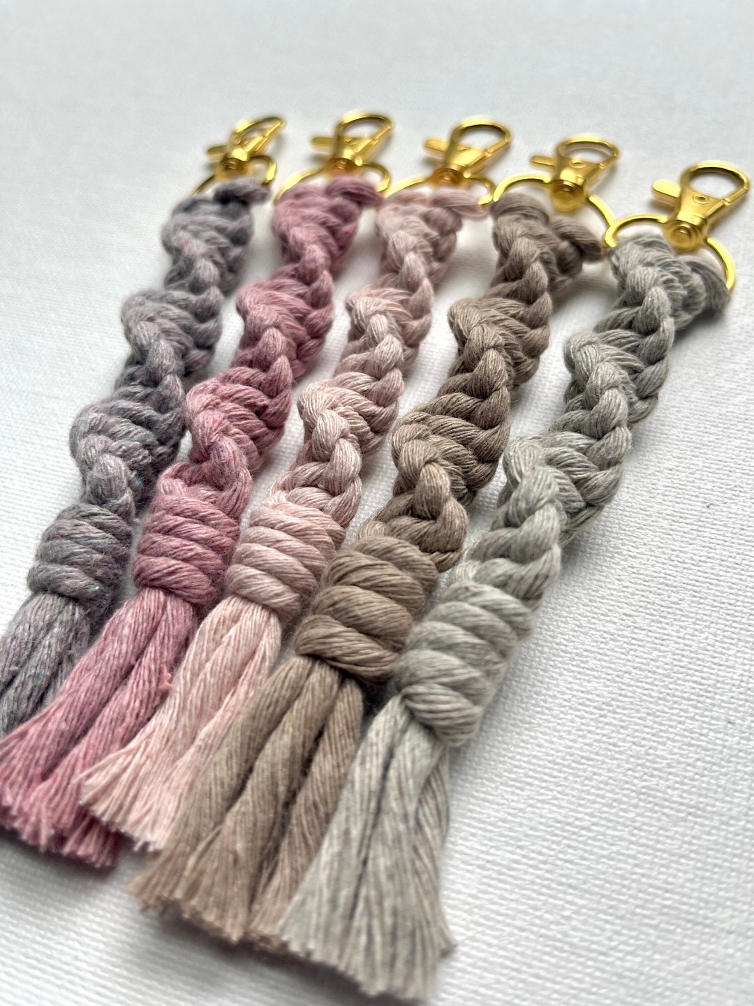 Retro Macrame Spiral Keychain Boho Style for Custom Gift for - Etsy