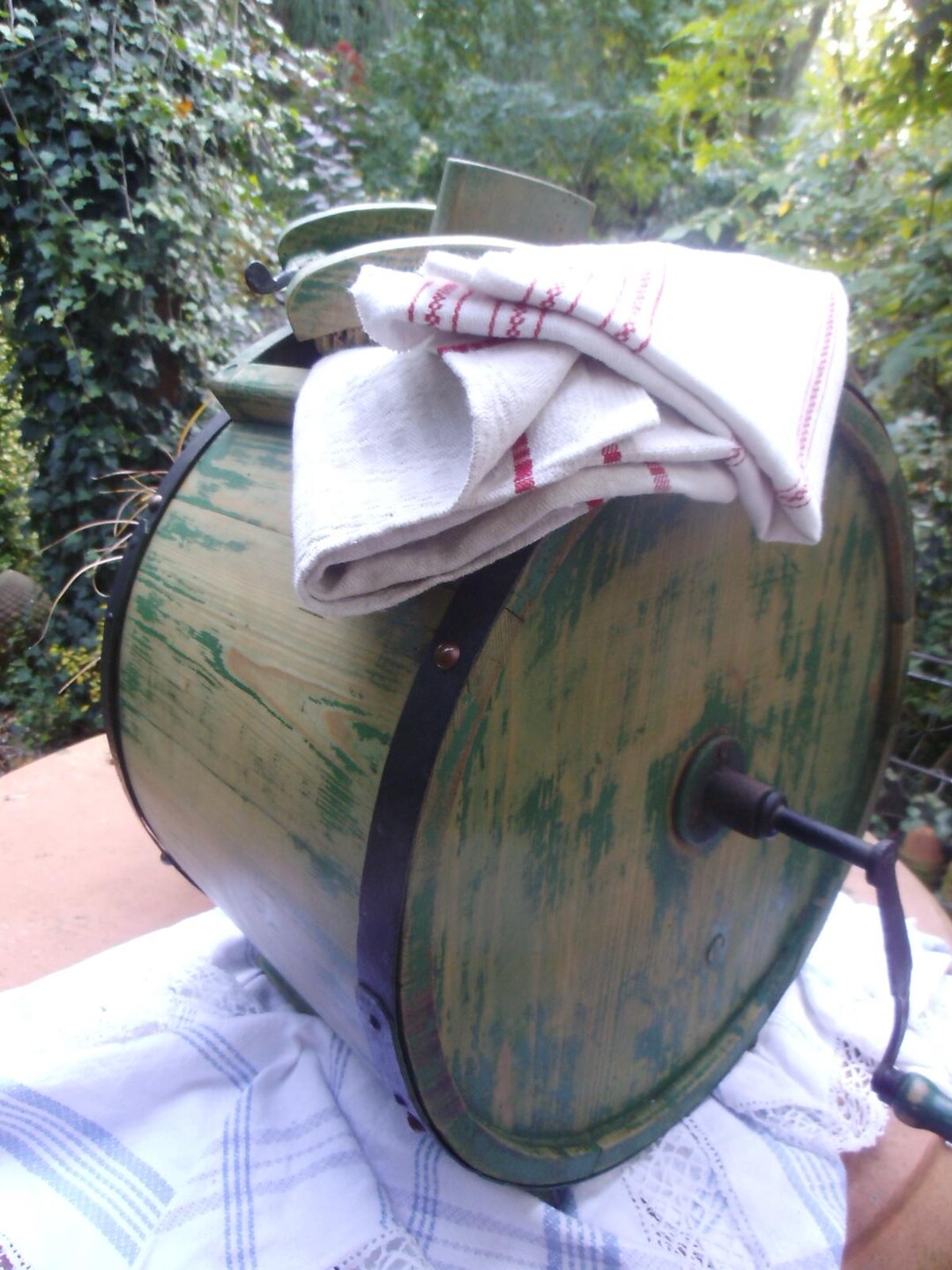 Butter Churn Wood Wooden Butter Churn Wooden Barrel Garden Decoration ...