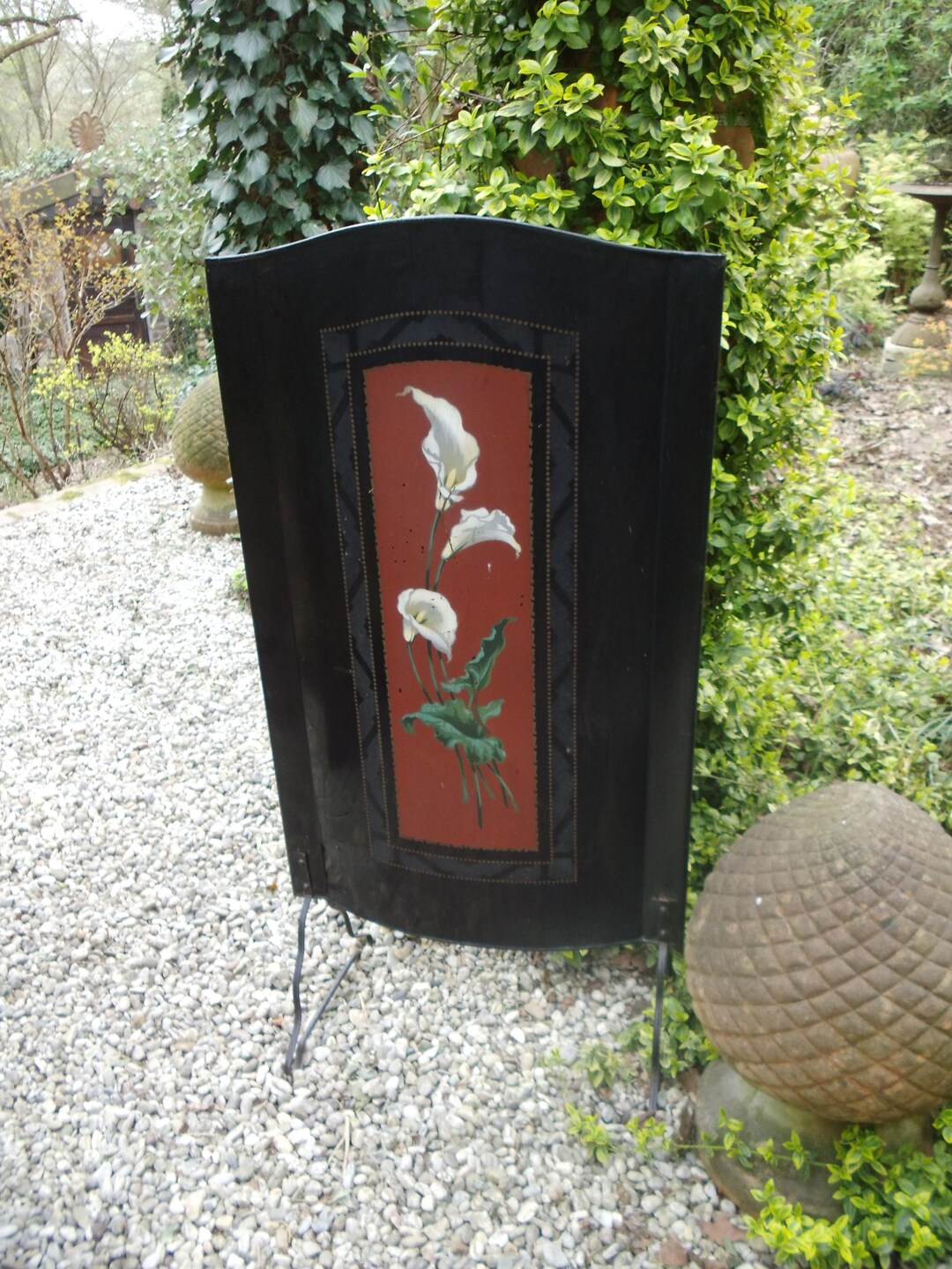 Antique Art Deco Calla Fireplace Screen Fireplace Shield Sheet Metal ...
