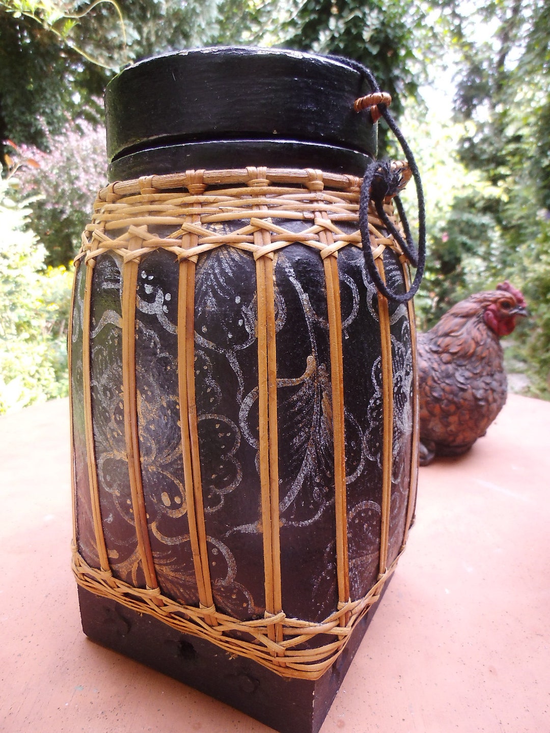 Old Rice Basket Rice Box Rice Box Bamboo Storage Basket Thai Thailand ...