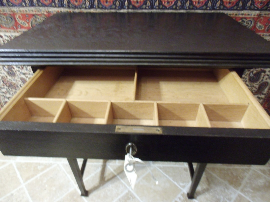 Antique Sewing Table Art Deco Side Table Game Table Folding Table Oak ...