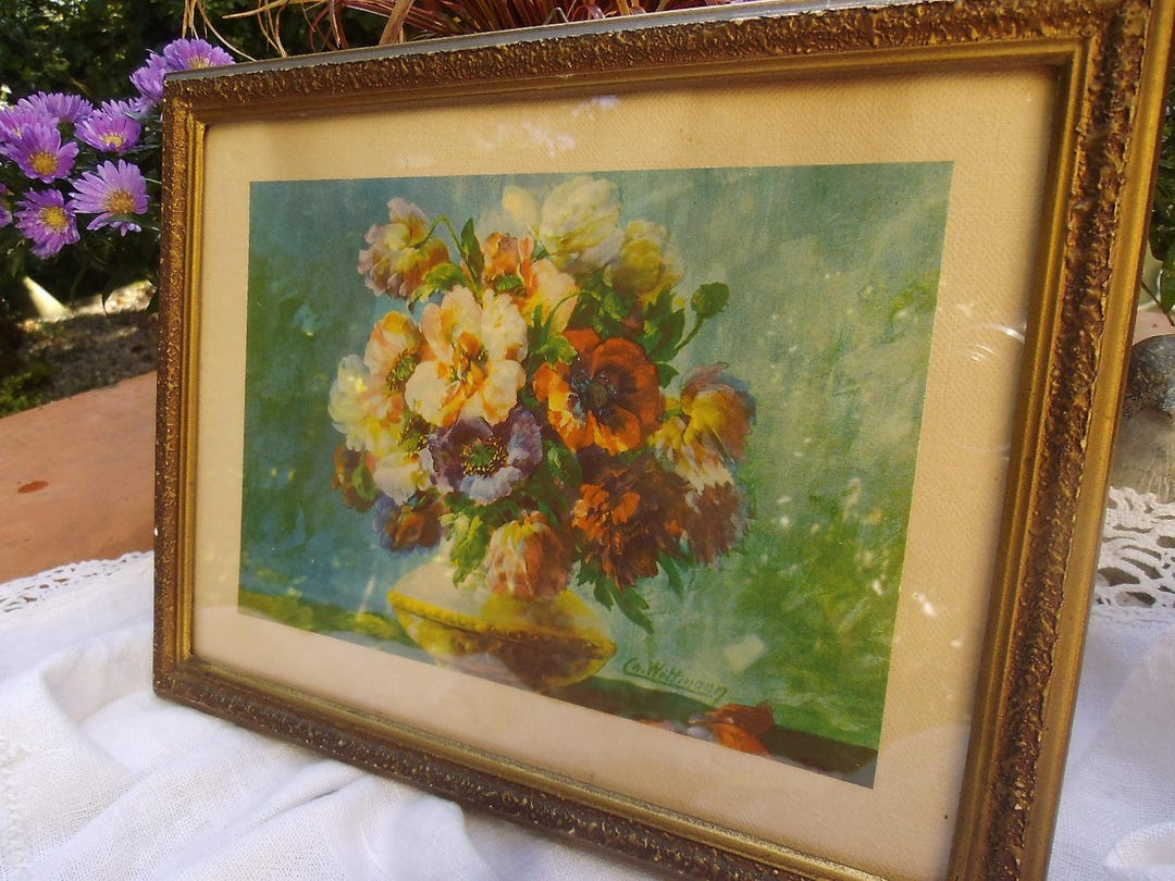 Antik Original Aquarell Charles Wittmann Mohn Mohnblumen Mohnblüten ...