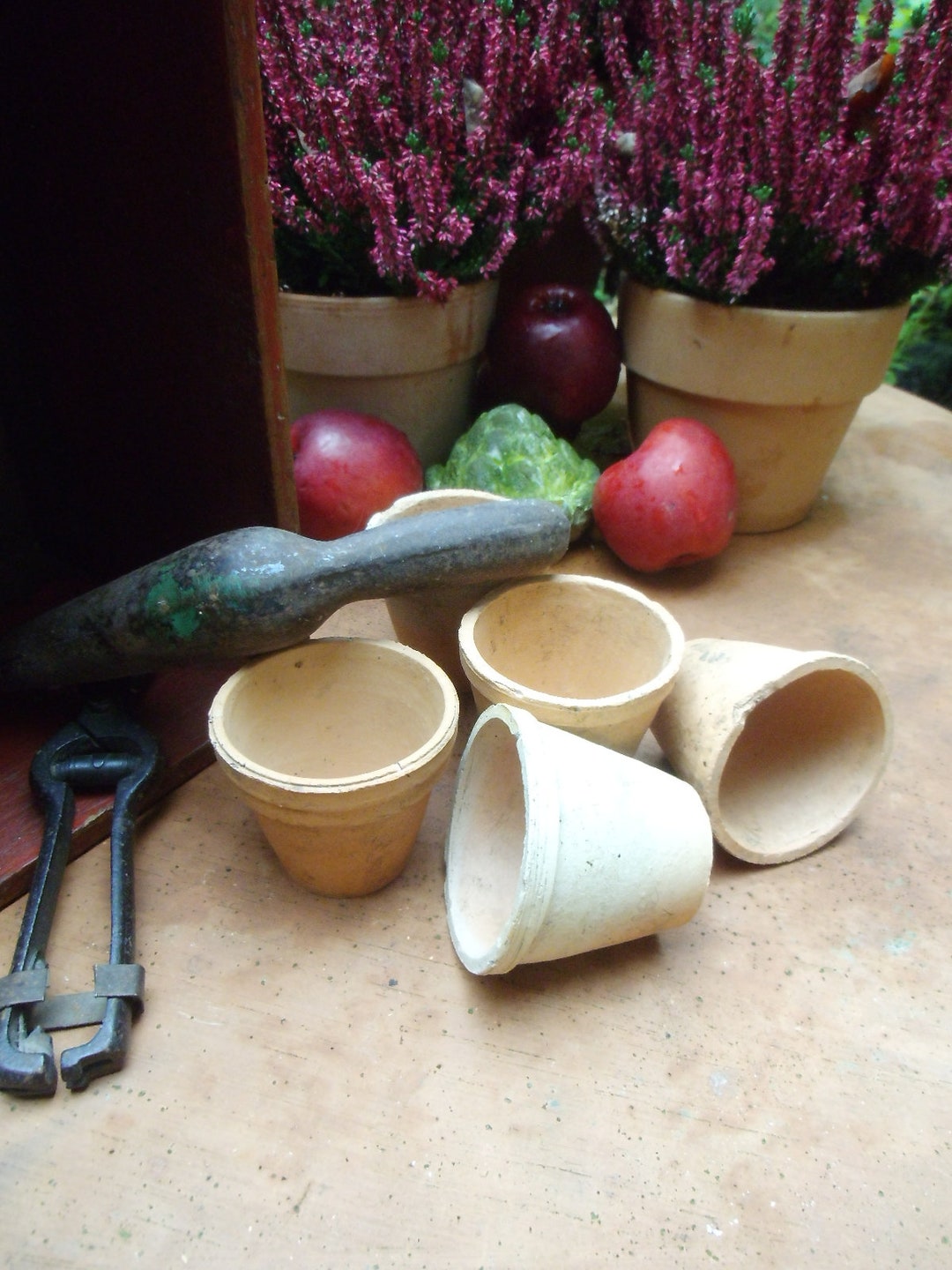 5 Clay Pots Gardening Pots Garden Country Cottage - Etsy
