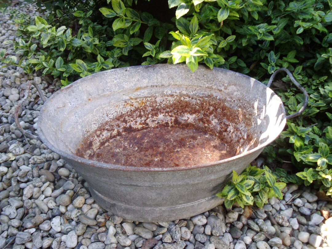 Vintage MINI Zinc Tub Tub Planter Flowerpot Plant Tub Container Zinc ...