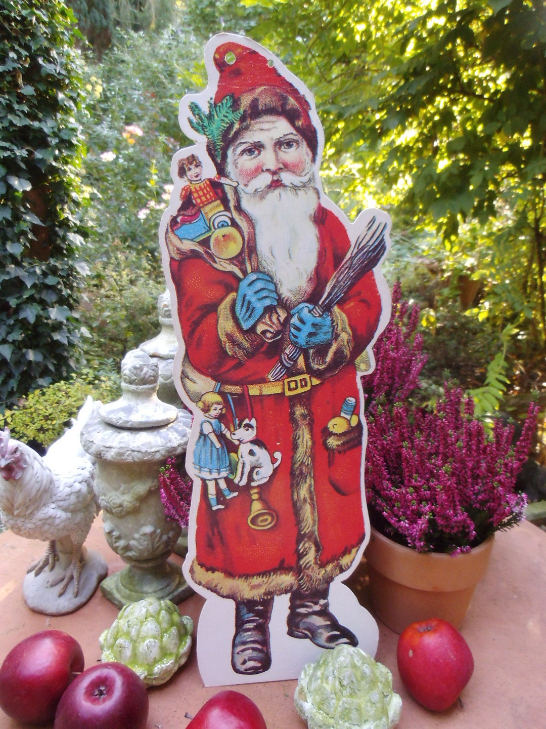 Santa Claus Cardboard Advertising Sign Advertisement - Etsy