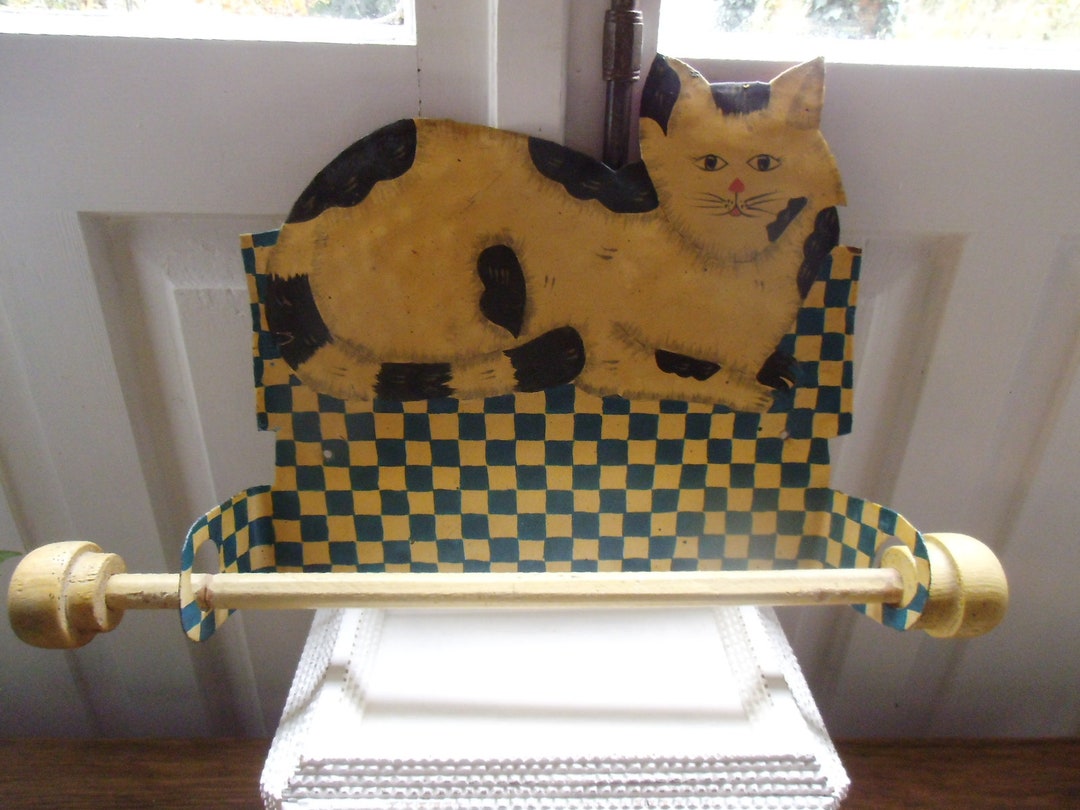 Küchenrollenhalter Handtuchhalter Katze Blechkatze Landhaus Cottage - Etsy.de