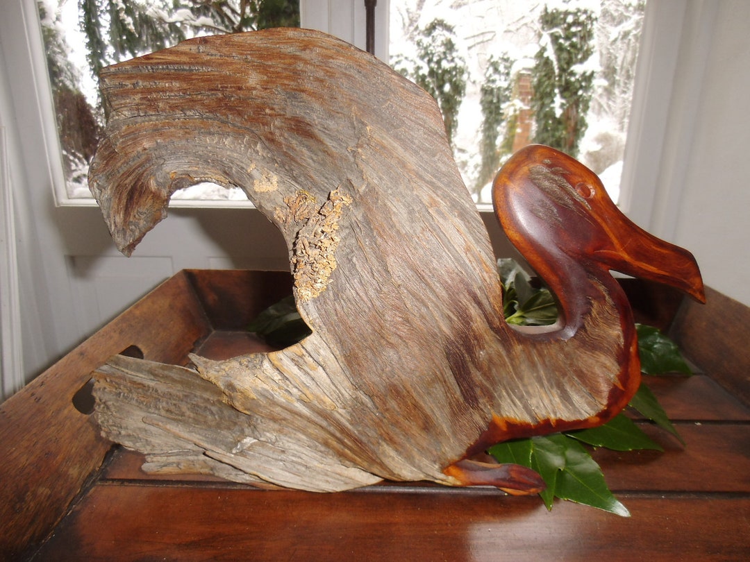 Schnitzerei Brienz Willi Huggler Schweiz Unikat Kormoran Vogel Handarbeit Wandbild Unikat ...