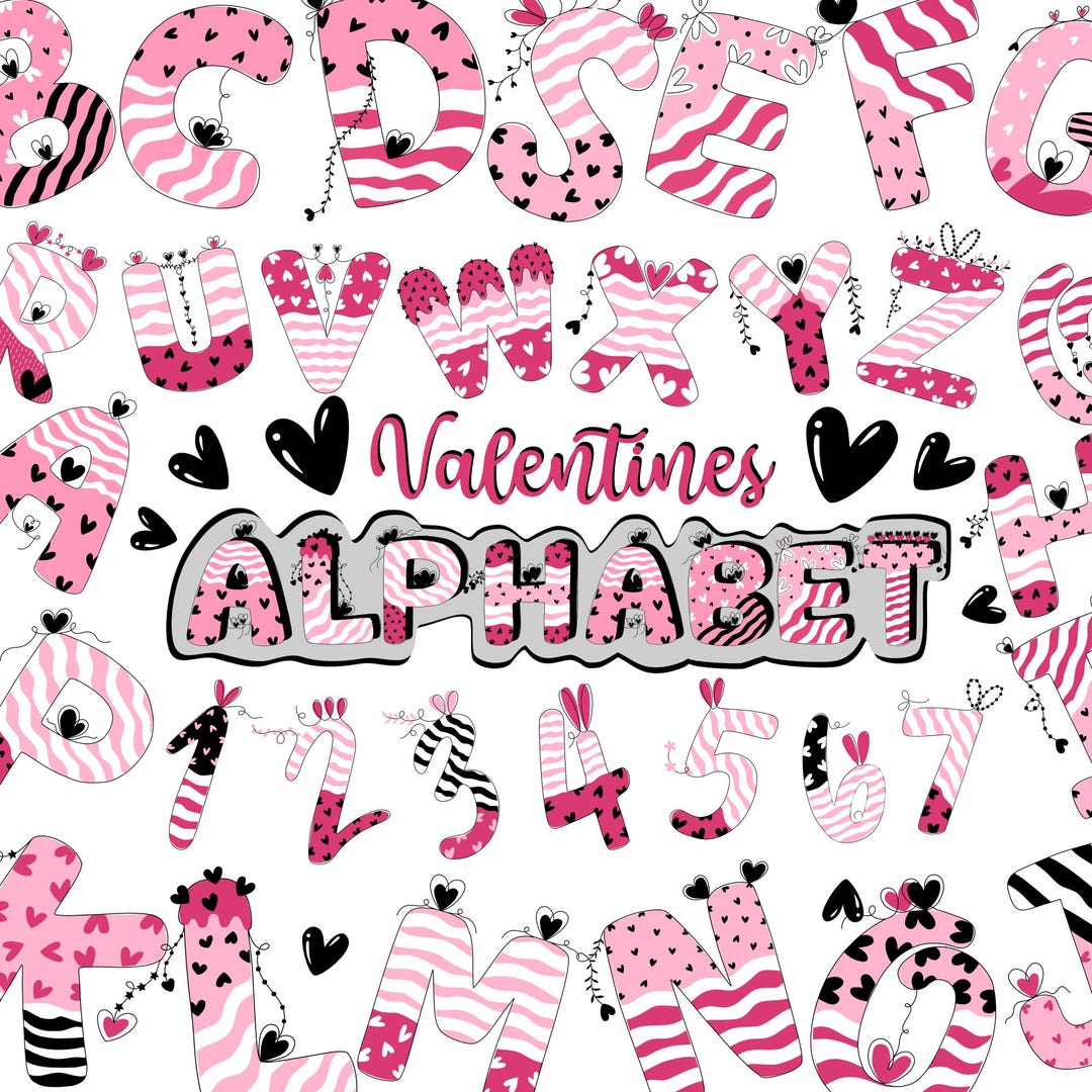 Valentines Day Alphabet, Valentines Alphabet, Valentines Letter ...