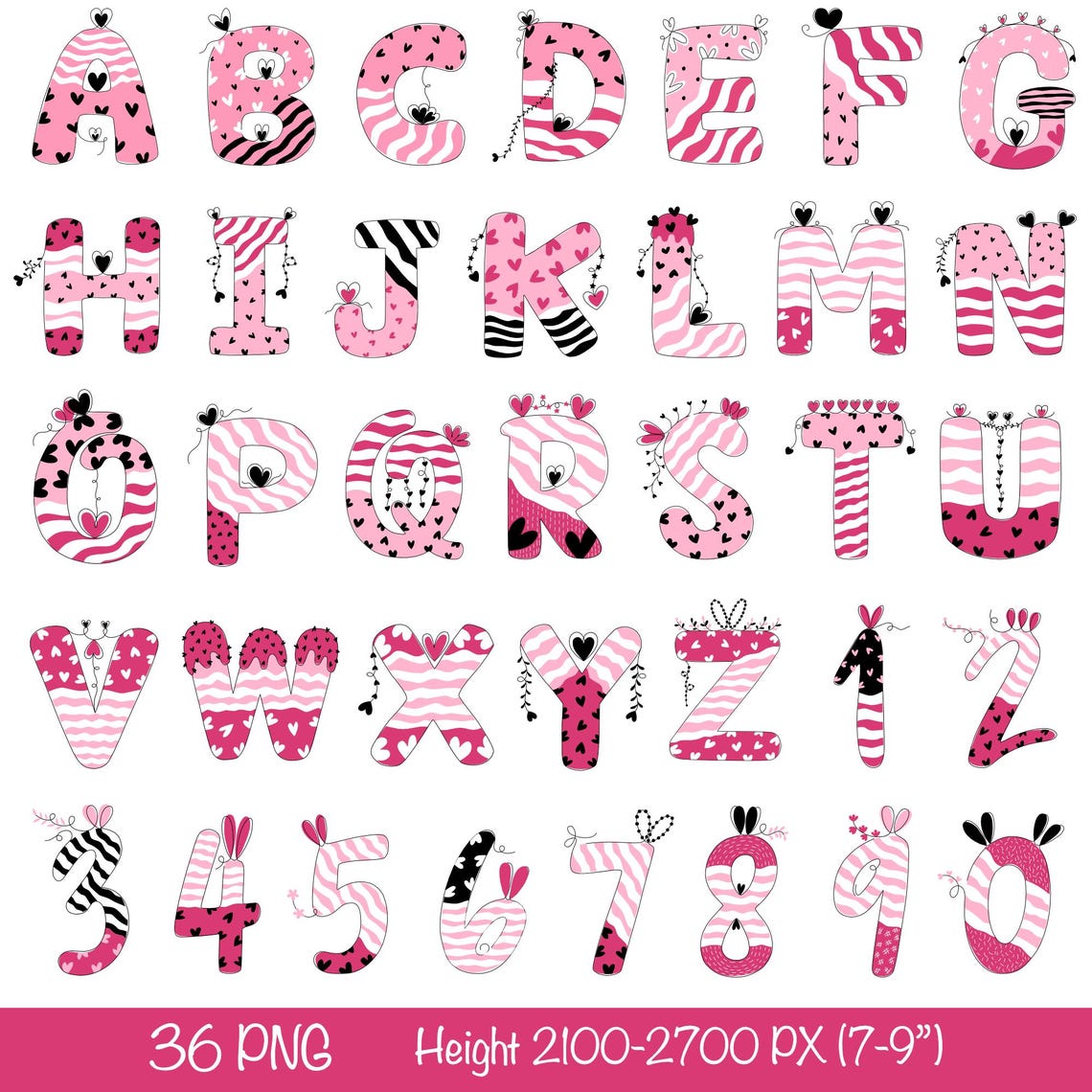 Valentines Day Alphabet, Valentines Alphabet, Valentines Letter ...