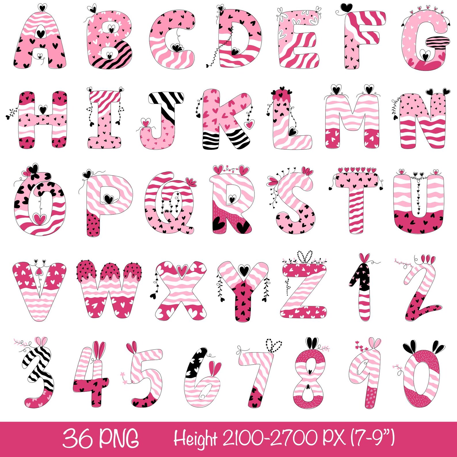 Valentines Day Alphabet, Valentines Alphabet, Valentines Letter ...