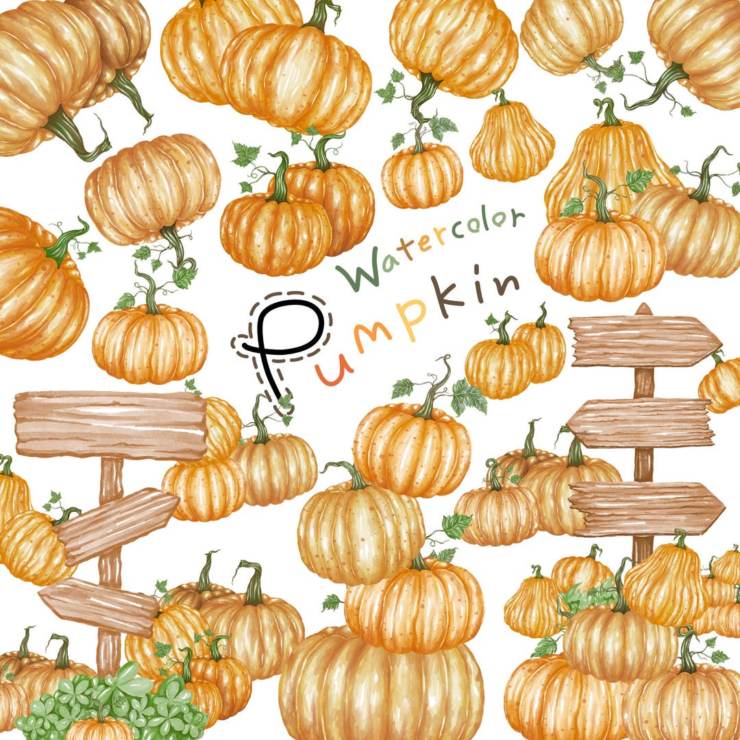 Watercolor Pumpkin Clipart, Pumpkin Clipart, Pumpkin Png, Autumn ...