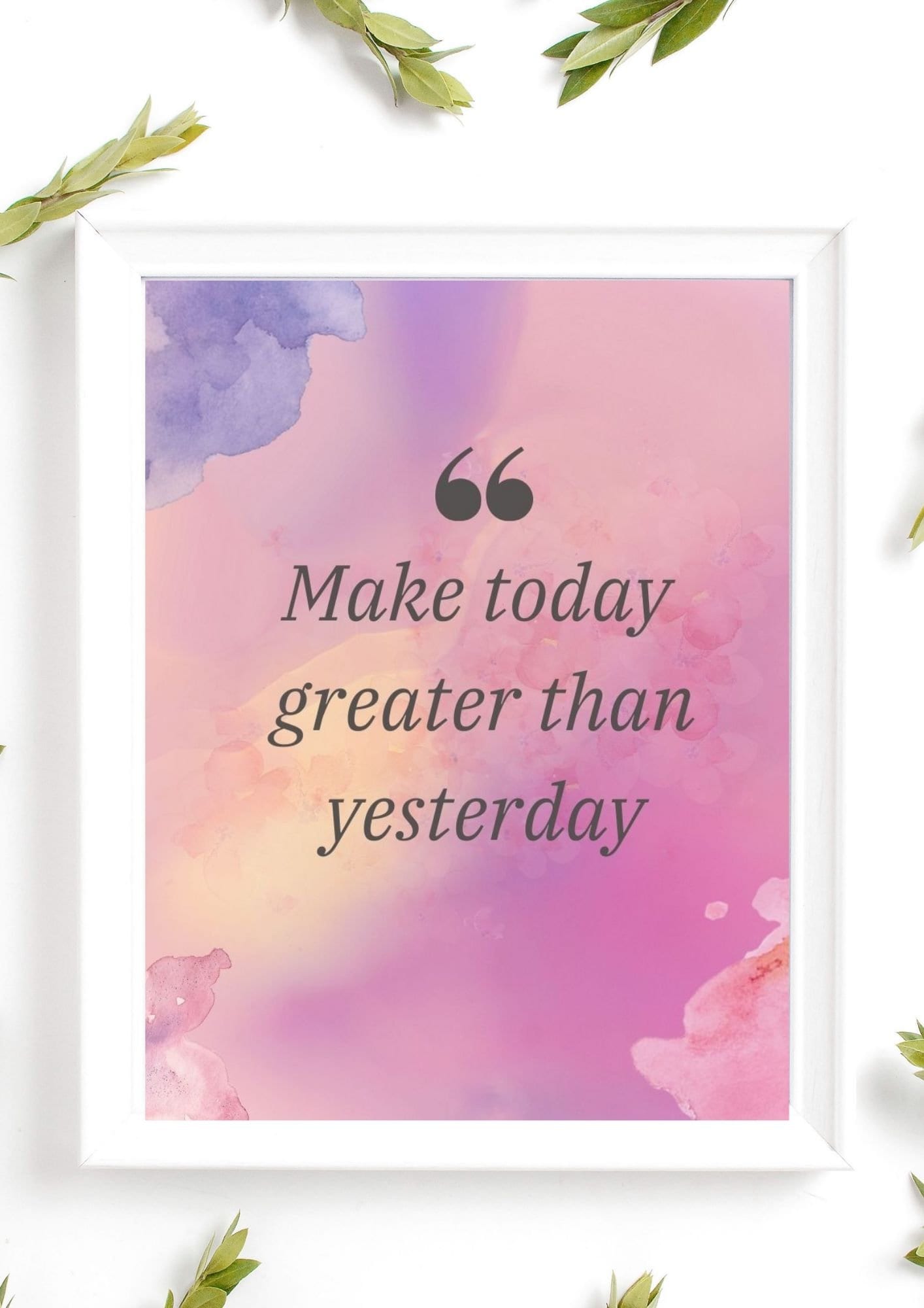 Pink Motivational Inspirational Quotes Prints Wall Art Work Digital ...