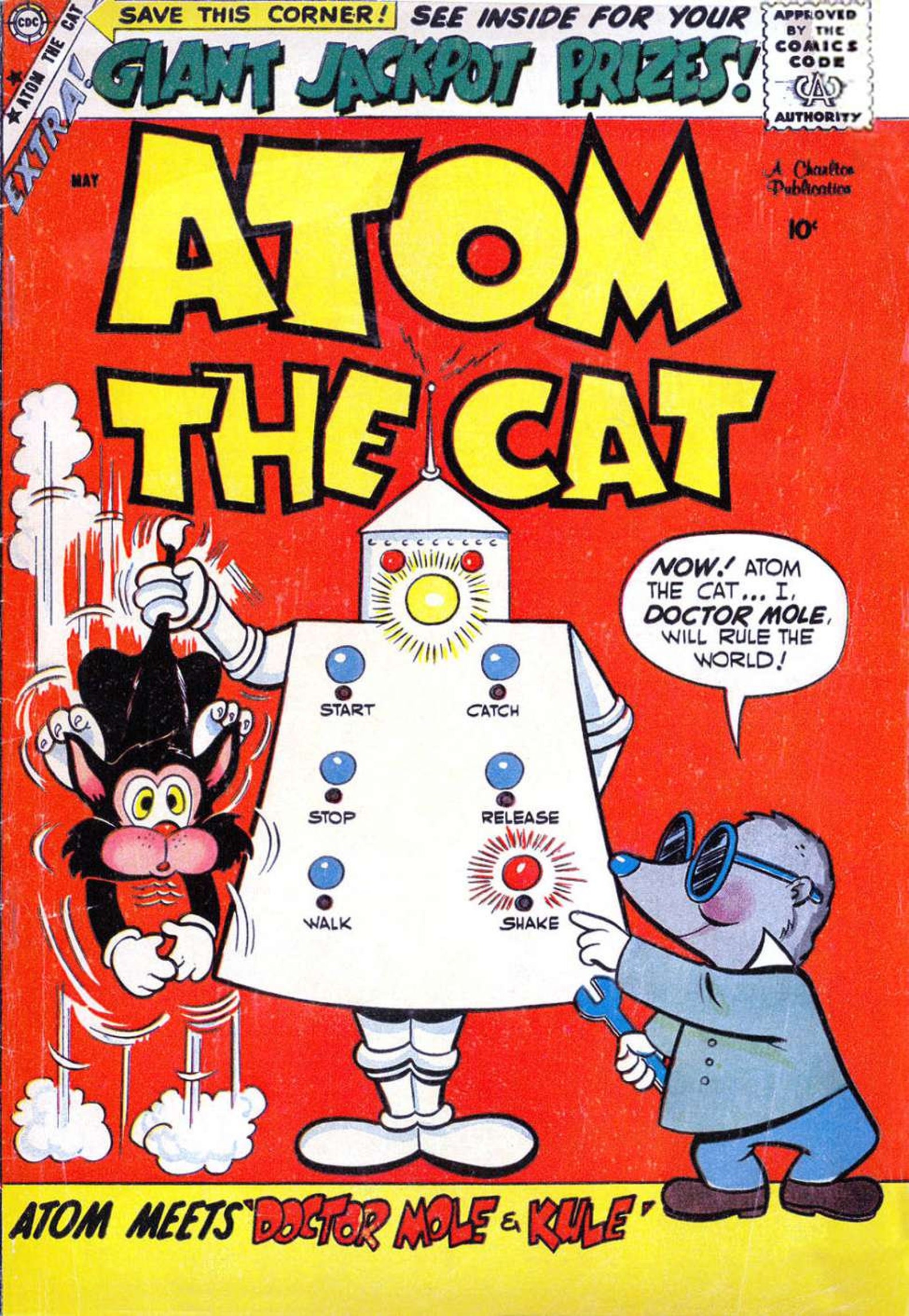 Atom the Cat Collection Charlton Vintage Superhero Comic Book Oct 1957 ...