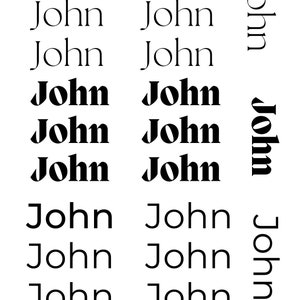 Printable Name Stickers - John | Nine Fonts | Six Effects | Digital ...