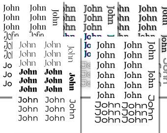 Printable Name Stickers James Nine Fonts Six Effects Digital Download ...