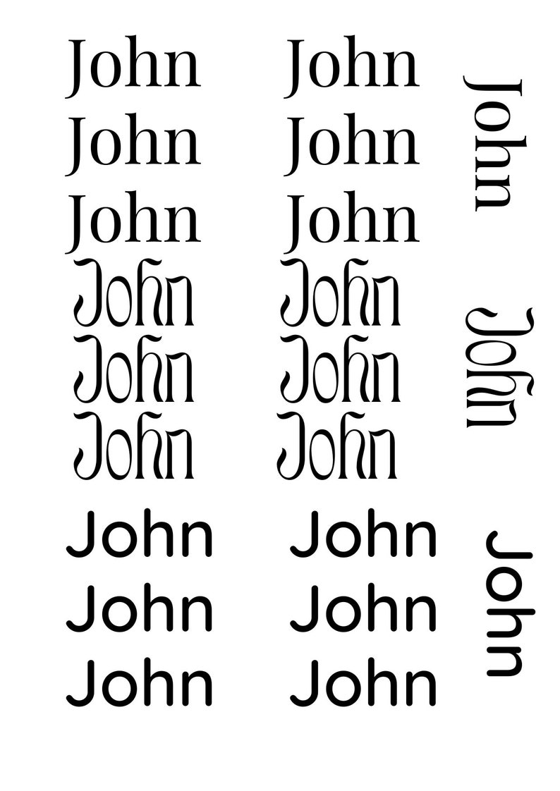 Printable Name Stickers - John | Nine Fonts | Six Effects | Digital ...