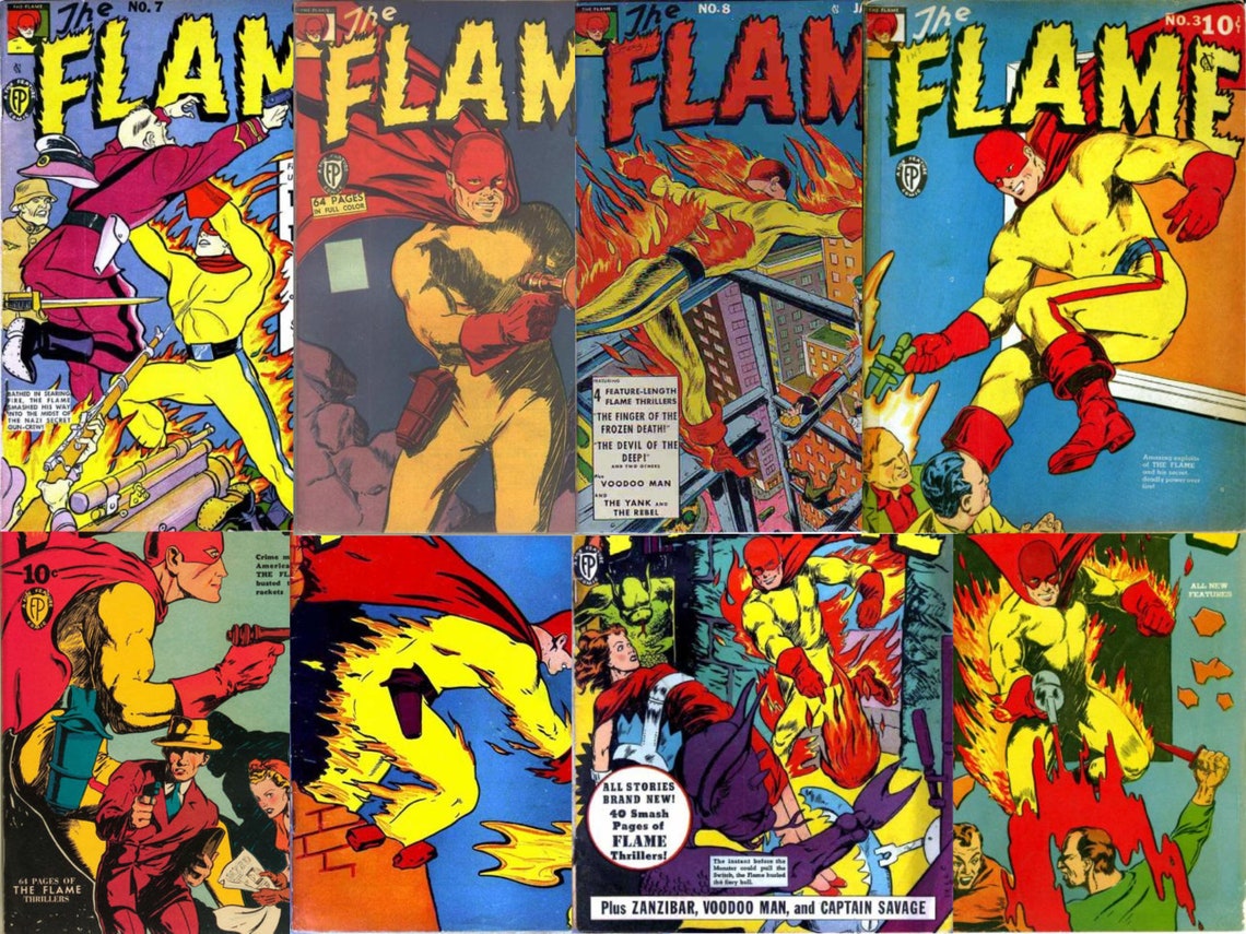 The Flame Vintage Comics Collection | Fox Feature Syndicate | 1940 ...