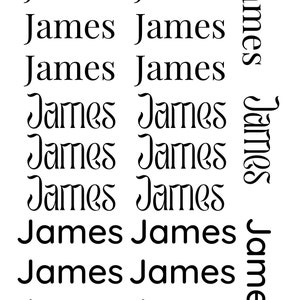 Printable Name Stickers James Nine Fonts Six Effects Digital Download ...