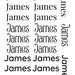 Printable Name Stickers James Nine Fonts Six Effects Digital Download ...
