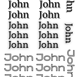 Printable Name Stickers - John | Nine Fonts | Six Effects | Digital ...