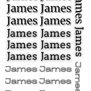 Printable Name Stickers James Nine Fonts Six Effects Digital Download ...