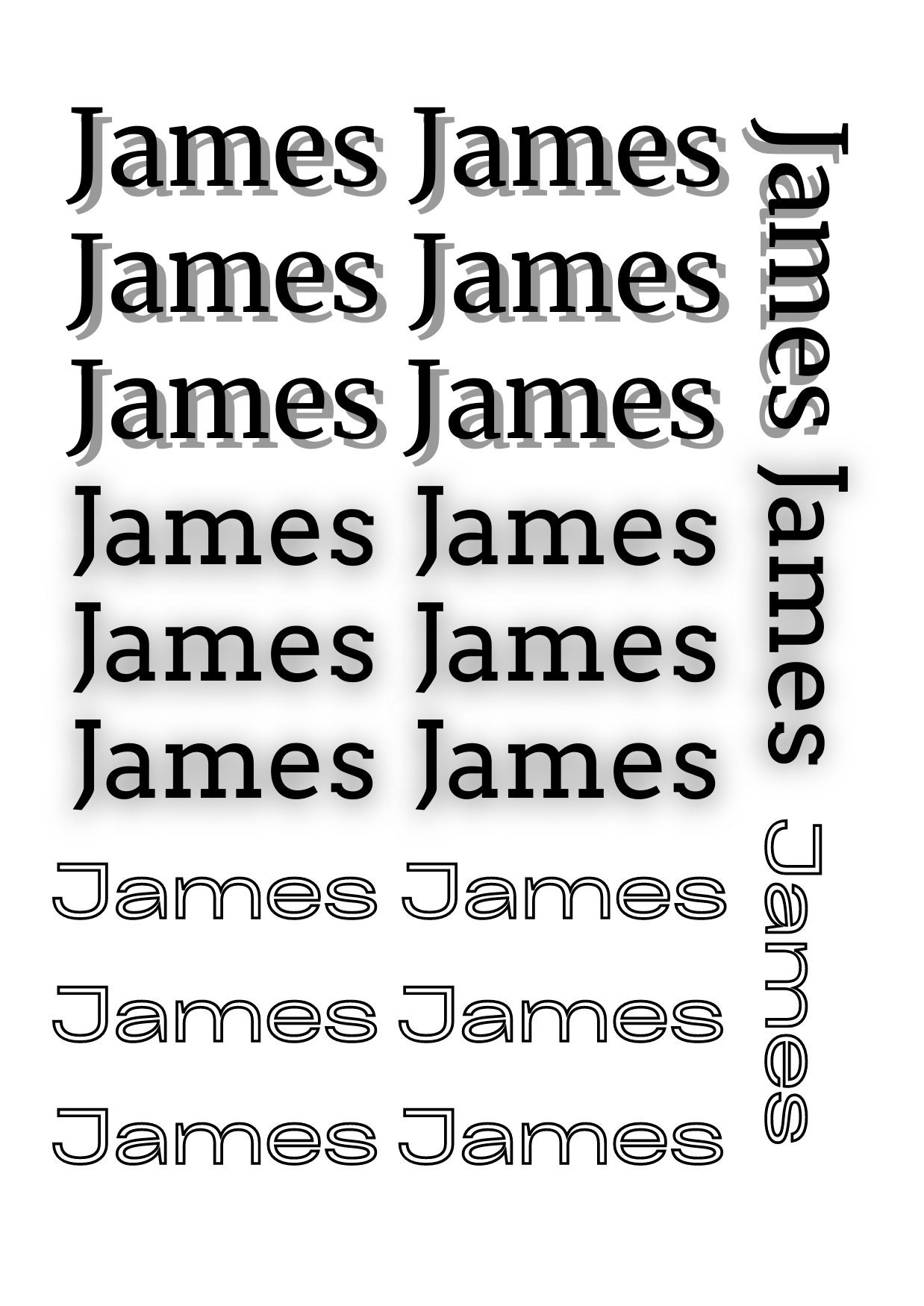 Printable Name Stickers James Nine Fonts Six Effects Digital Download ...