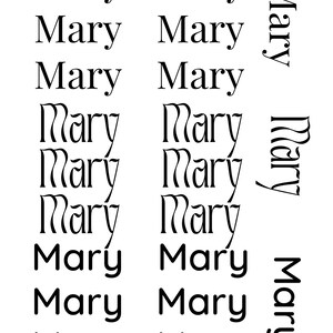 Printable Name Stickers Mary Nine Fonts Six Effects Digital Download ...