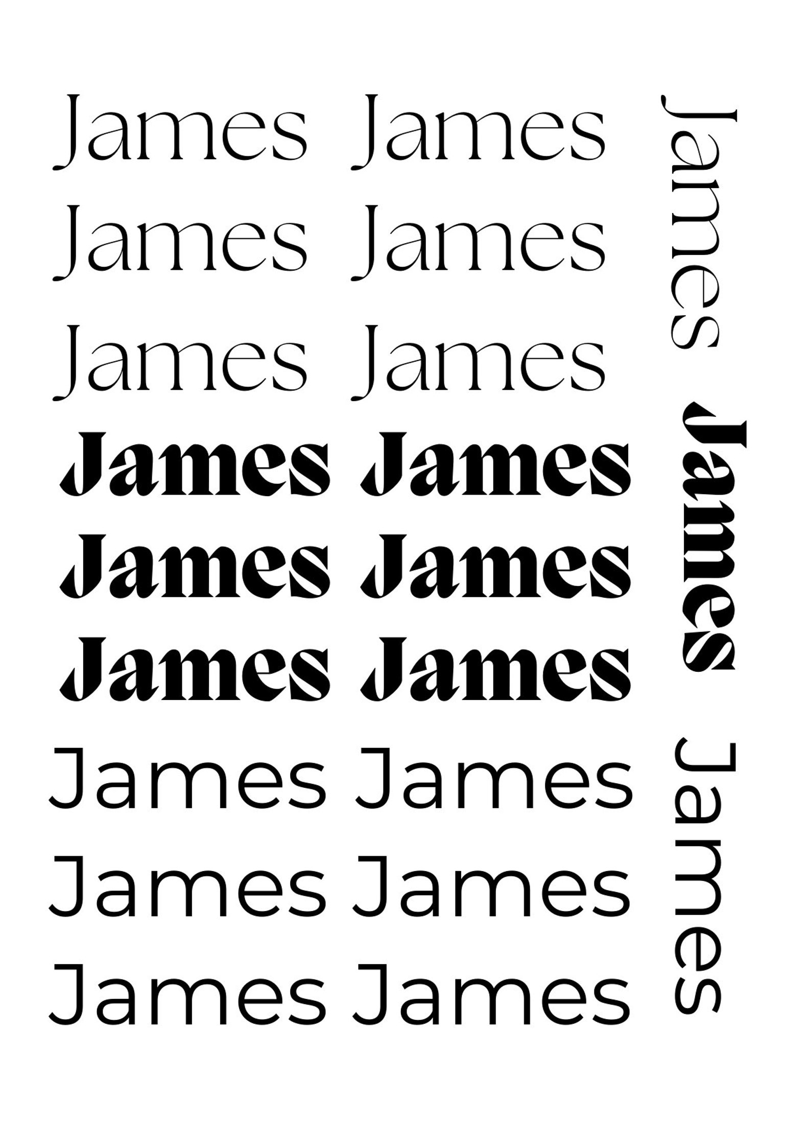 Printable Name Stickers James Nine Fonts Six Effects Digital Download ...