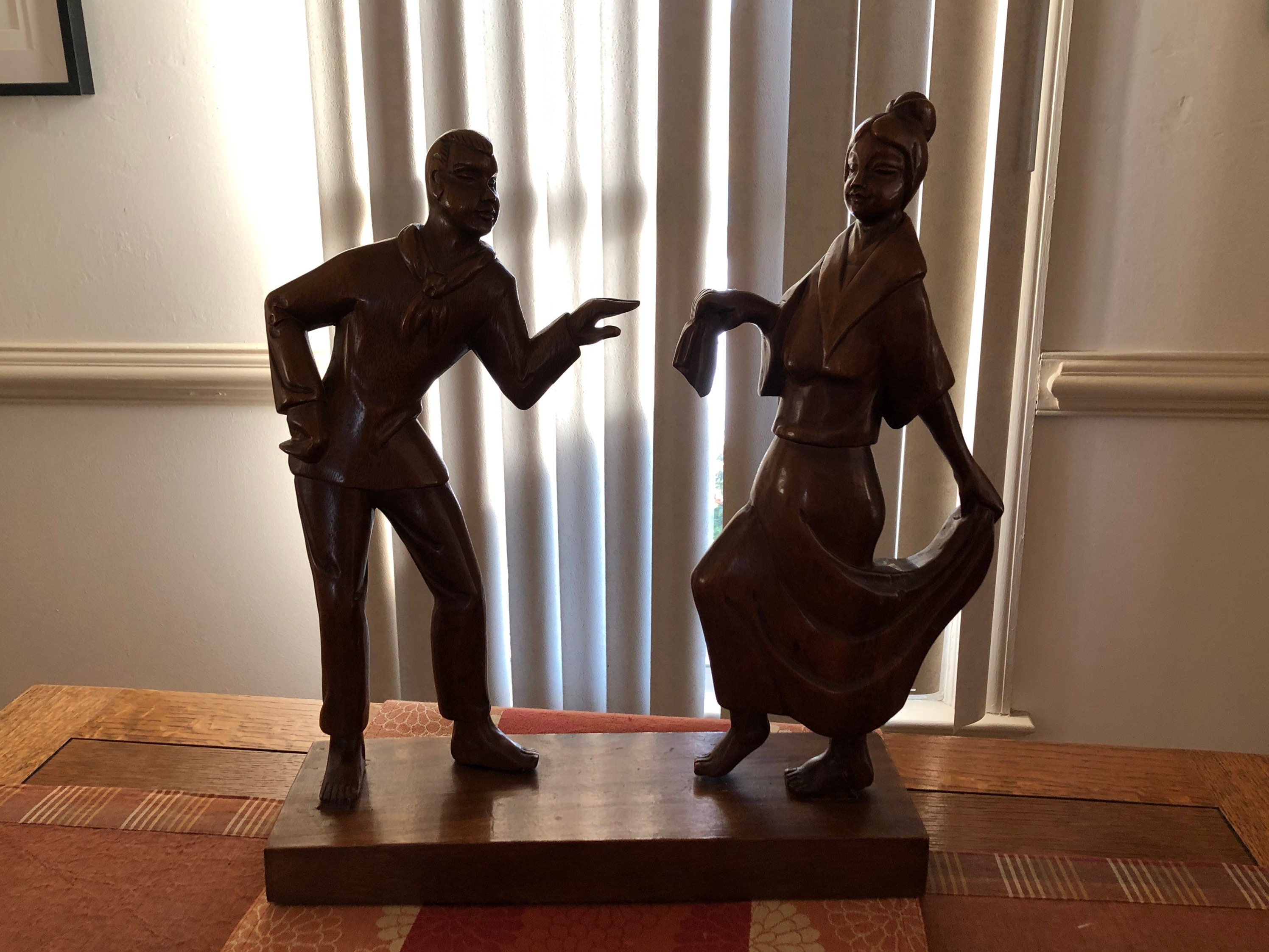 Vintage Wood Carved Dancing Couple - Etsy