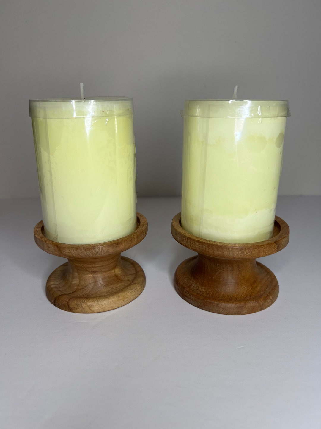 Hand-turned Elm Wood Candle Holders - Set of 2 - Etsy