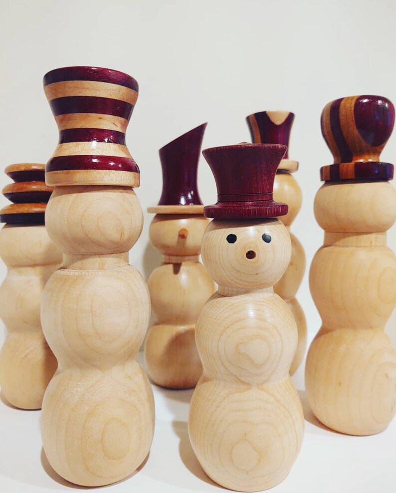 Hand-turned Wooden Snowman/lathe Snowman,christmas Present,rustic ...