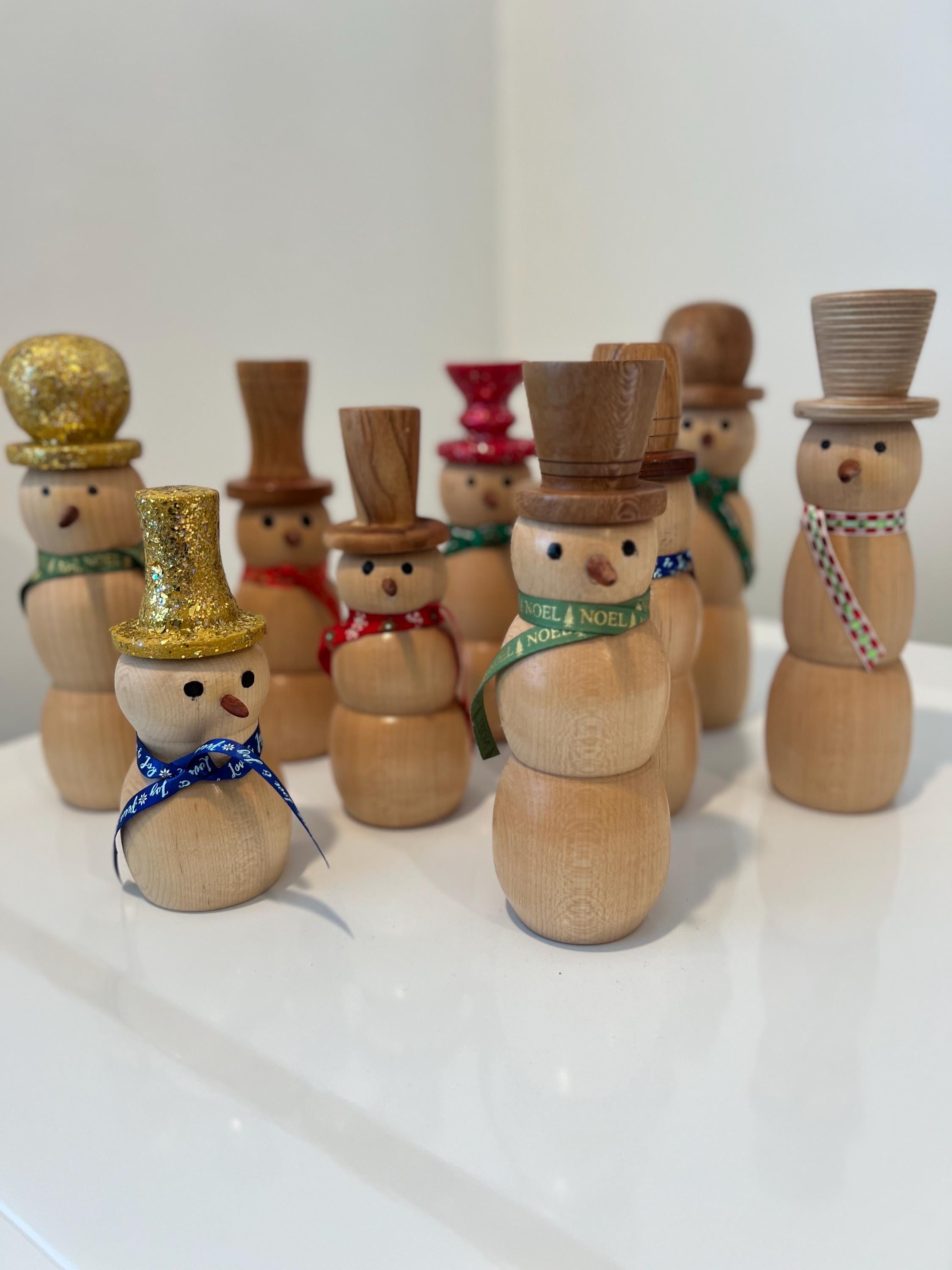 Hand-turned Wooden Snowman/lathe Snowman,christmas Present,rustic ...