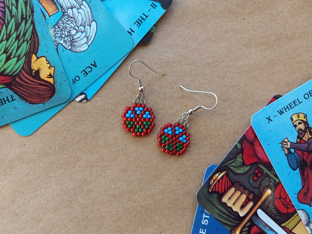 Mini Romani Flag Wheel Beaded Earrings - Etsy