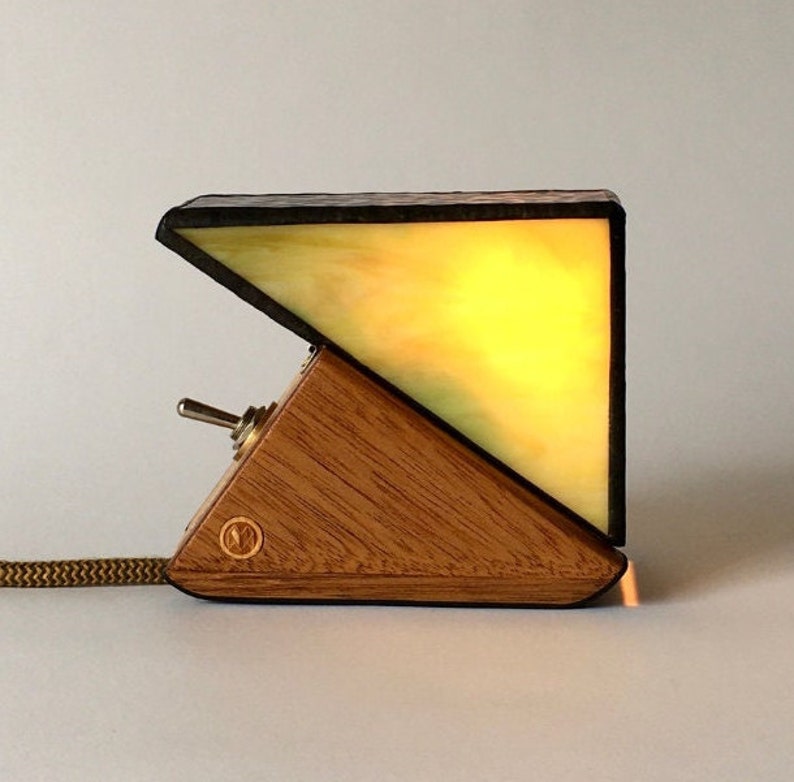 Contra Stained Glass Table Lamp Green/violet/amber Colourway - Etsy