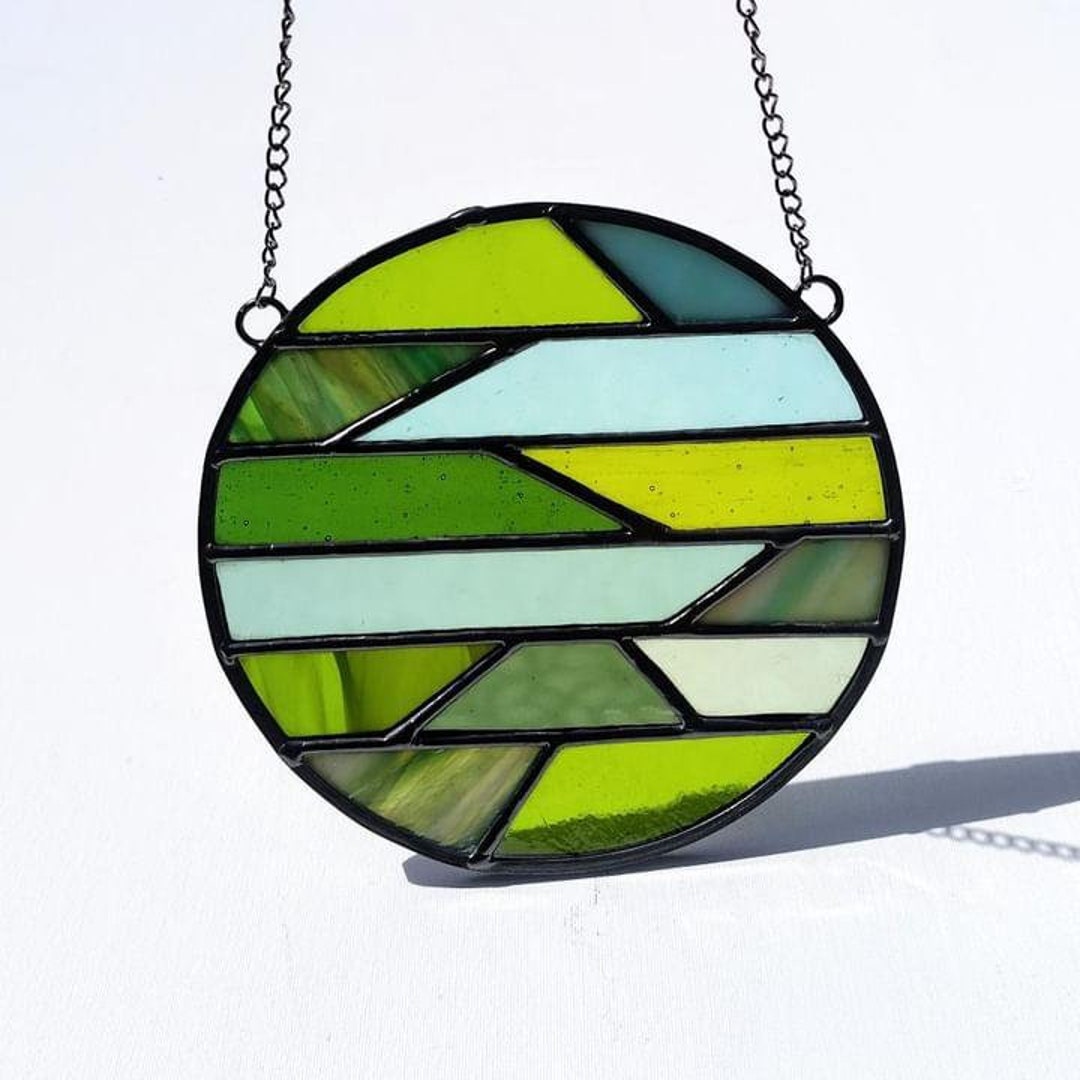 Headscape leaded Stained Glass Window Hanger, Suncatcher - Etsy