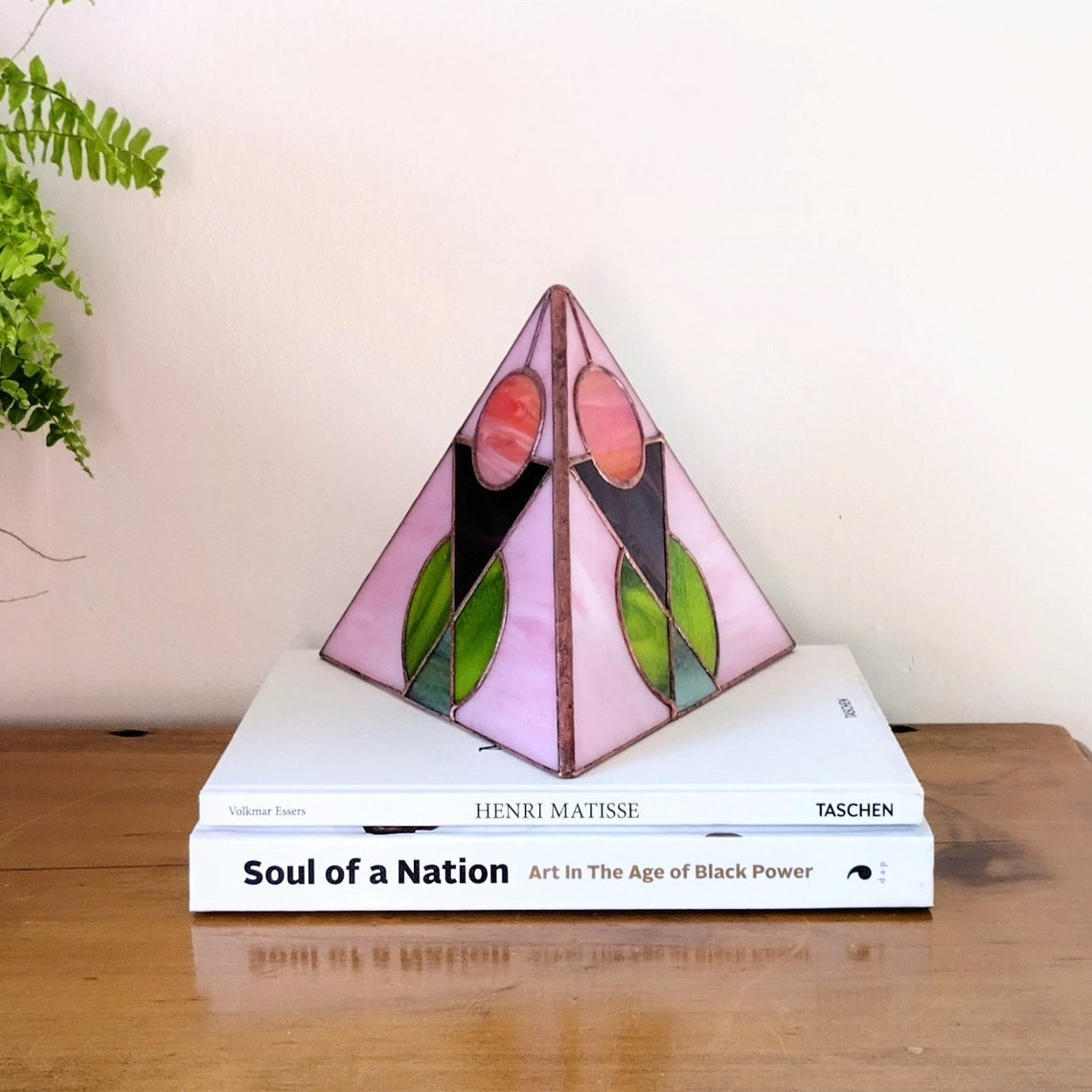 Stained Glass Cluaran Tetra Table Lamp Handmade Pyramid Table - Etsy