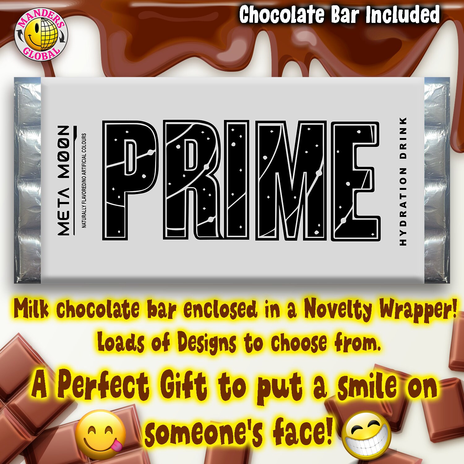 Prime Meta Moon Novelty Wrapper Chocolate Bar - Etsy