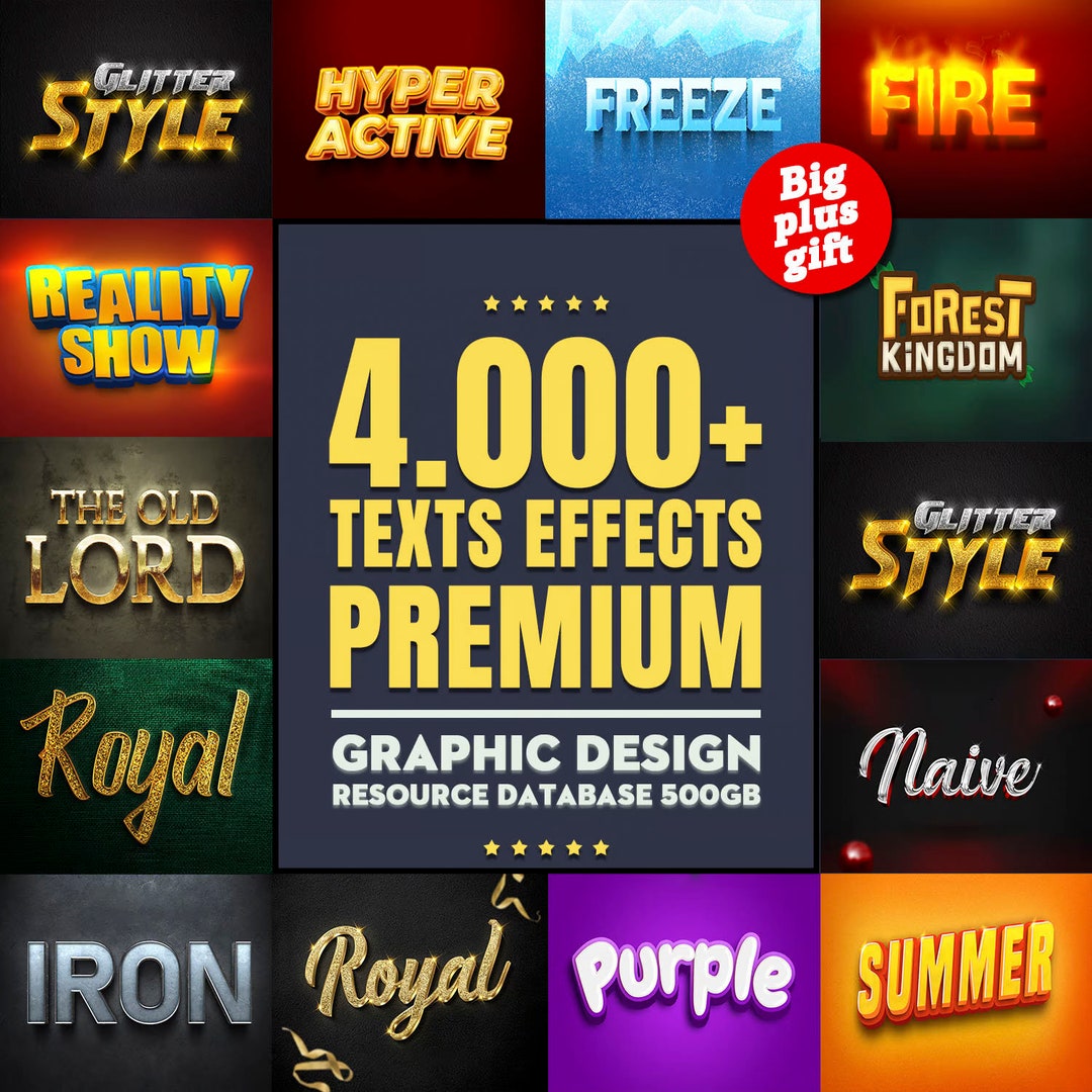 Combo 4000 Premium Photoshop Texts & Styles Effects and Plus Big Gifts ...