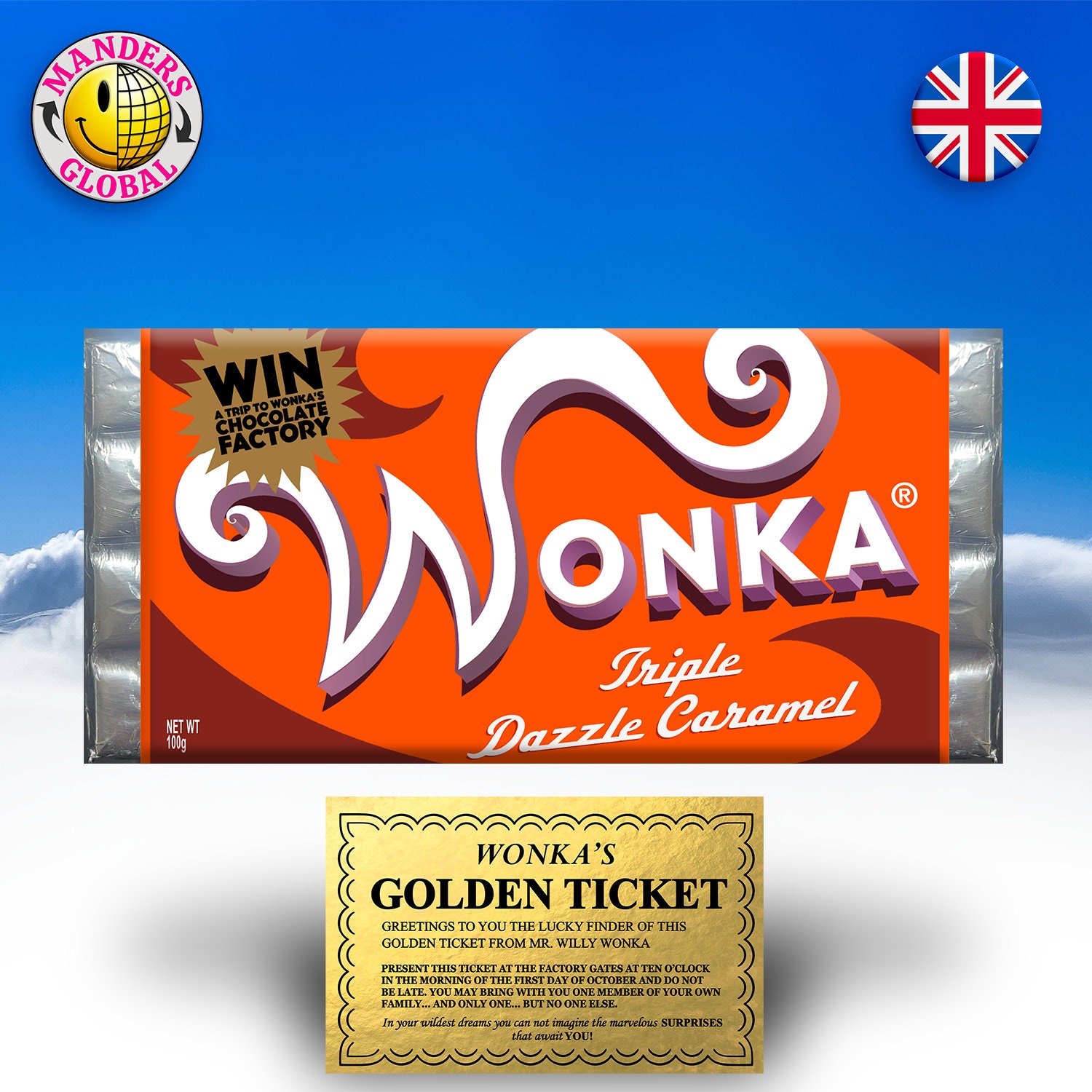 Wonka Bar triple Dazzle Caramel - Etsy Wonka Bar triple Dazzle Caramel - Etsy