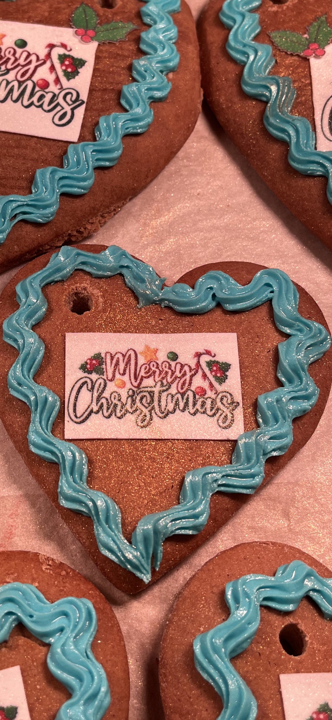 Lebkuchen German Gingerbread Heart Merry Christmas 10x10cm - Etsy UK