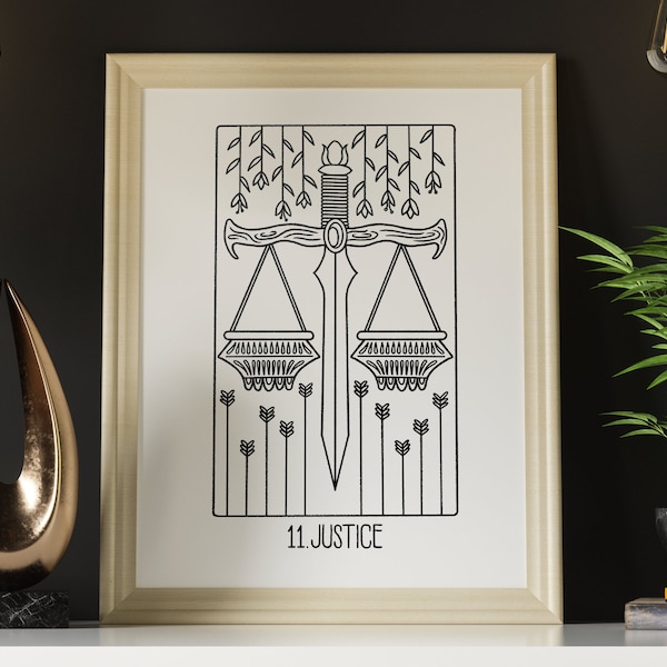 Justice Tarot Card - Etsy