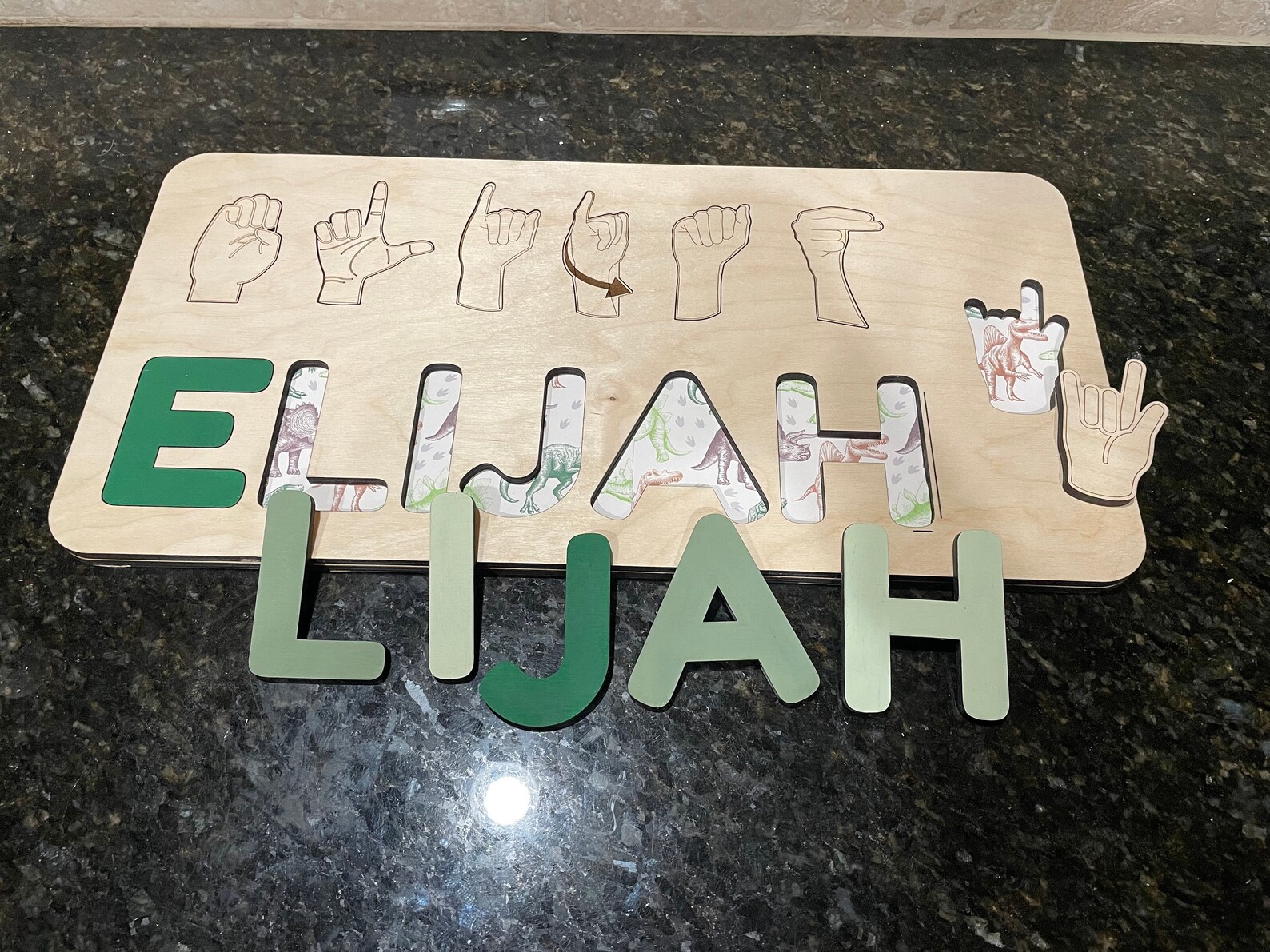 ASL Children's Puzzle Sign Language Puzzle Personalized Name Puzzle and ...